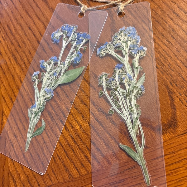 Forget-me-not Bookmark | Real Dried Flowers | Gift for Reader ...