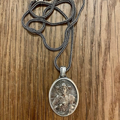 Silver Jesus Christ Necklace, Jesus Signet Ring, Religious Silver ...