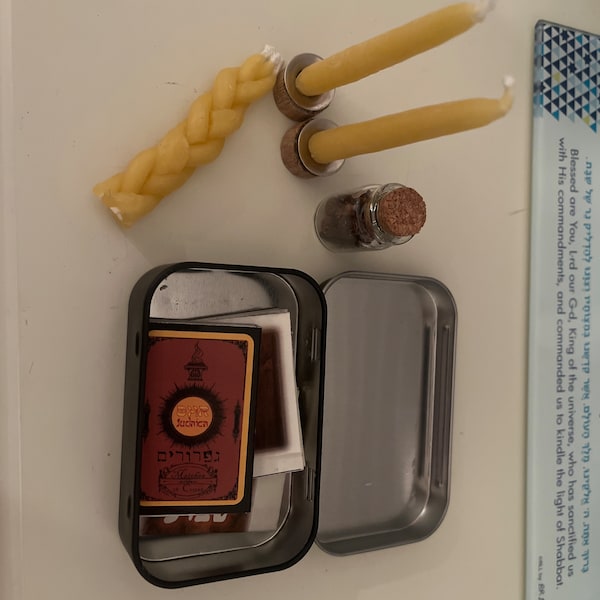 Shabbat and Havdalah Pocket-sized Travel Kit - SMALL - Beeswax Shabbat ...