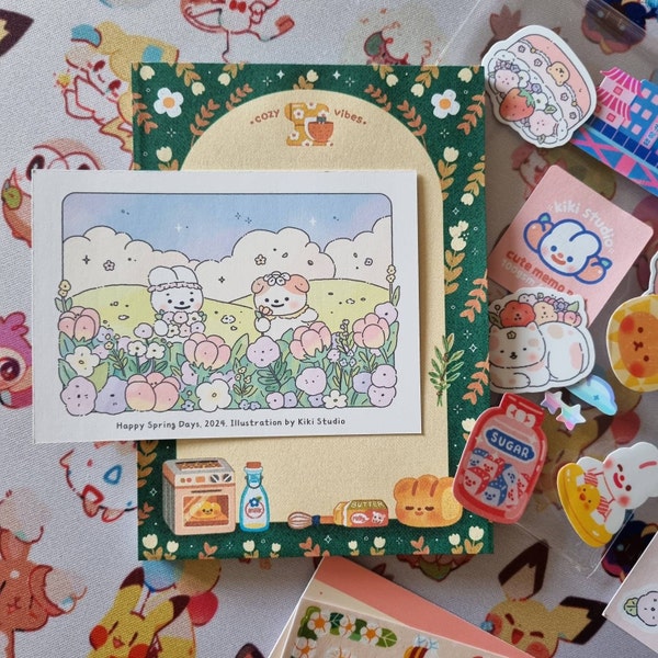 A5,A6 Cozy Bakery Memopad With a Cardboard Backing / Cute, Kawaii ...