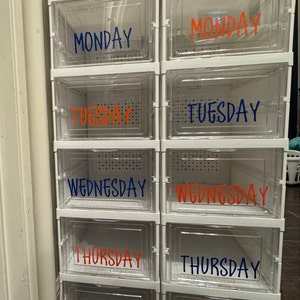 Days of the Week Label Set decals Only - Etsy