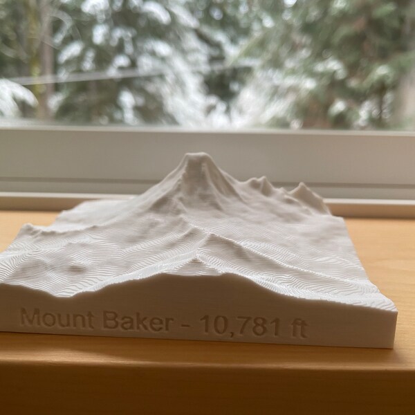 Mount Baker 3D Model Mountain Gift for Hikers, Skiers Desk Accessory - Etsy