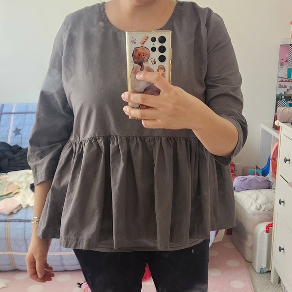 Women's Linen Blouse Sewing Pattern | Linen Tunic Top | Easy Beginner ...