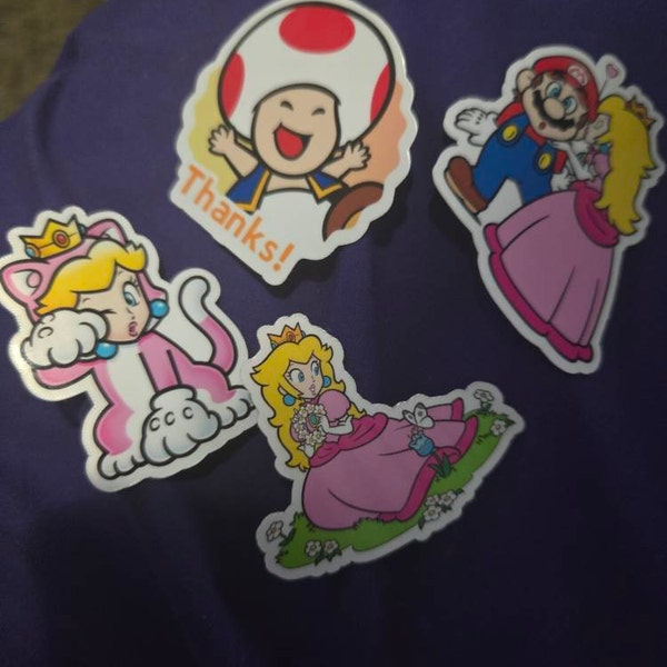 Princess Peach Set of 10 Stickers, Princess Peach Vinyl Stickers - Etsy