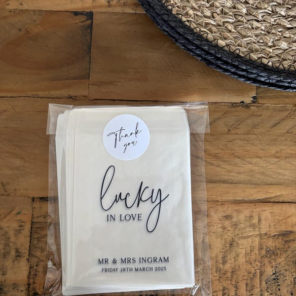 Scratch Card Holder Wedding Favour Packets Lucky in Love - 100% ...