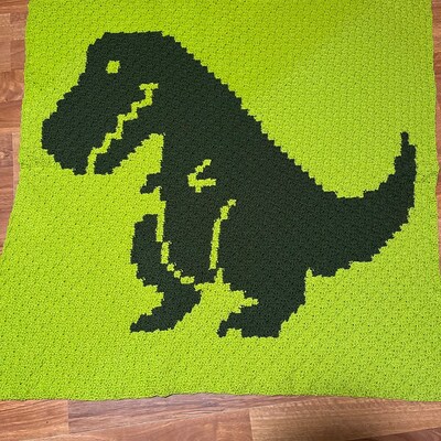 Dinosaur Kids Afghan C2C Crochet Pattern, Written Row by Row, Color ...