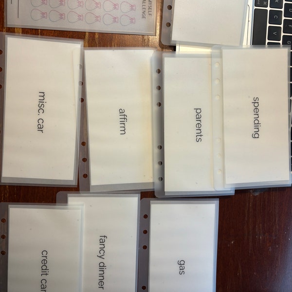 Personalized Matte Vellum A7 Cash Envelopes | Customizable Font ...