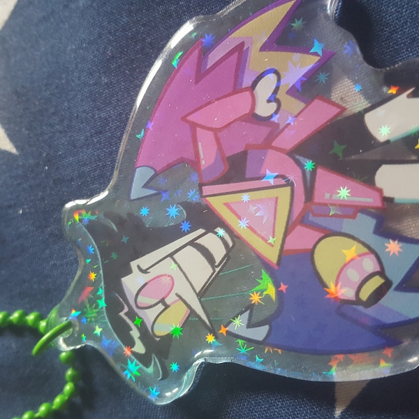 Spamton NEO Deltarune Holographic Keychain - Acrylic and Epoxy Charm 2. ...