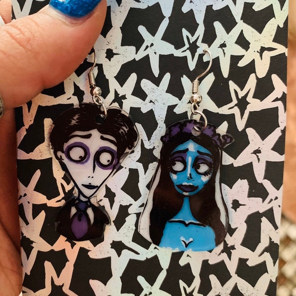 The Corpse Bride Earrings Set. Halloween Earrings. Victor and Emily ...
