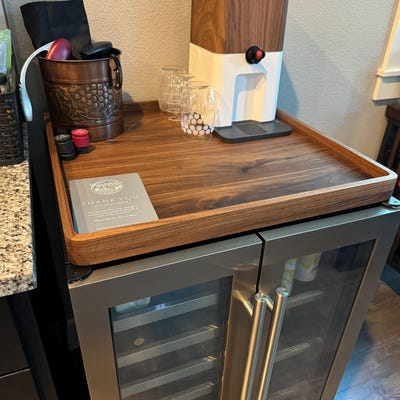 Extra Large Round Wood Tray / Black Walnut / Circle Coffee Table ...