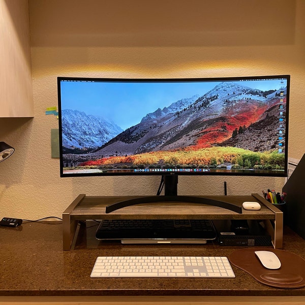 Minimalistic Wooden Monitor Stand, Computer Stand, Monitor Stand, Desk ...