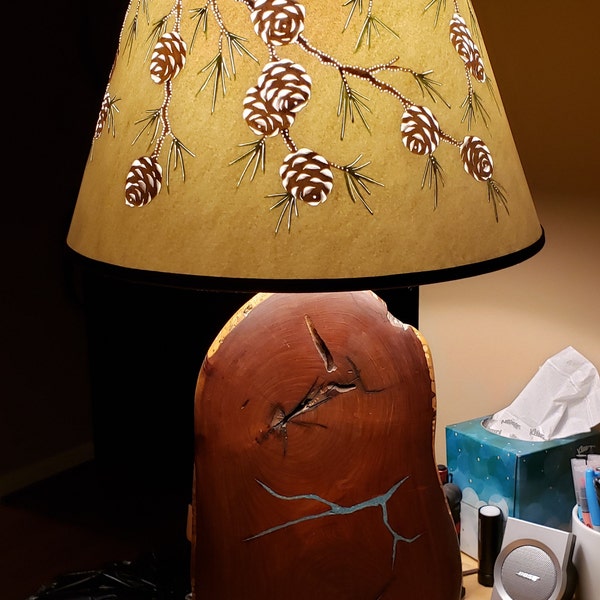 Clip Top Cut and Pierced Pine Cone Branch Paper Lamp Shade-lampshade ...