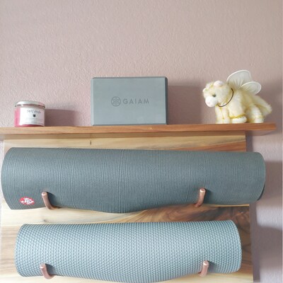 Yoga Mat Rack, Gym Mat Storage, Yoga Mat Holder With Shelf, Fitness and ...