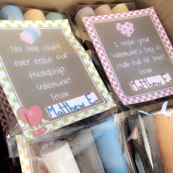 Printable Sidewalk Chalk Kids Class Valentine, Gender Neutral, Digital ...