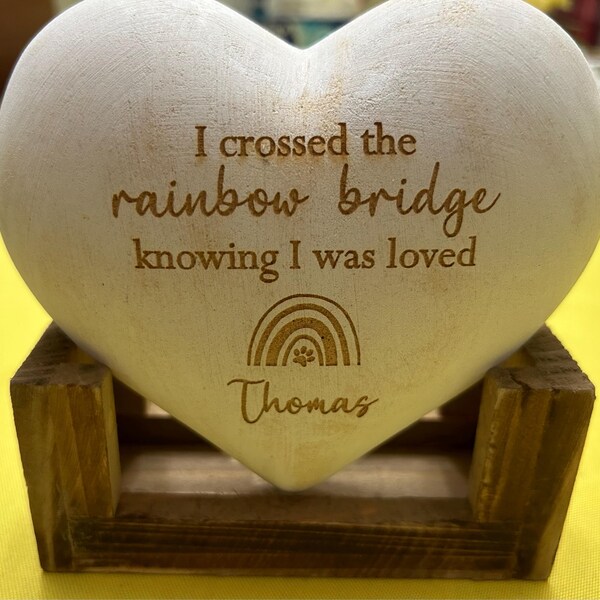 Crossed the Rainbow Bridge Memorial Plaque | Pet Memorial Gift ...