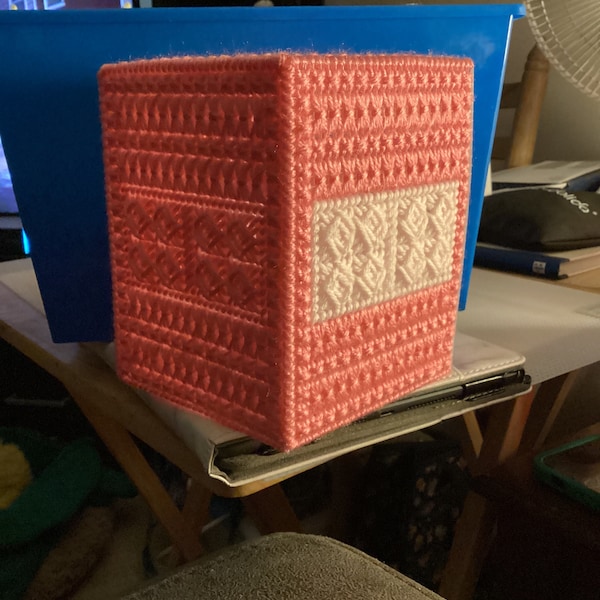 Braided Cross Stitch Tissue Box Cover Plastic Canvas Pattern - Etsy