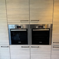 Matt Black Kitchen Cabinet Slim Square D Handles 128mm 160mm 192mm ...