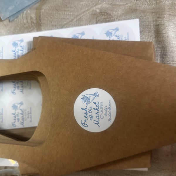 Fresh off the Market Stickers, Floral Bridal Shower Favor Labels ...