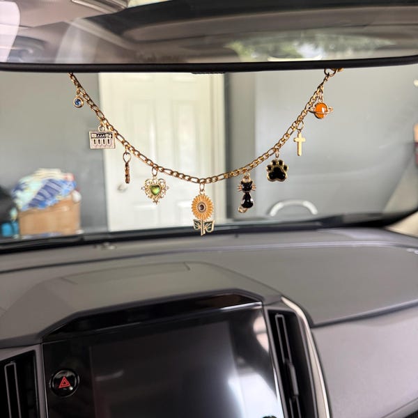 Car Charms, Engravable Rear View Mirror Chain, Make Your Own Ornament ...