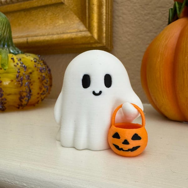 Cute Tiny Trick or Treat Ghost - Halloween Decoration Desk Display ...