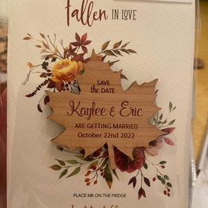 Fall Save the Date Magnet With Cards Wedding Maple Leaf - Etsy
