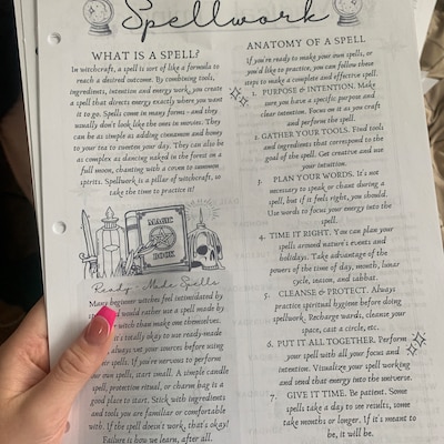 Spellwork Basics Printable Grimoire Book of Shadows Pages - Etsy