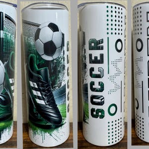 Soccer Tumbler Design: Goal Post, Cleats, Ball - 20 Oz Skinny Wrap (PNG ...