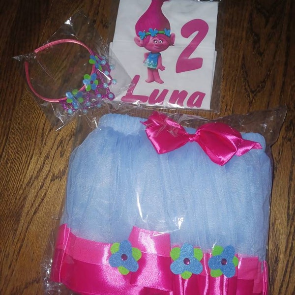 Poppy Birthday Outfit- Poppy Birthday Tutu Set- Princess Poppy Tutu ...