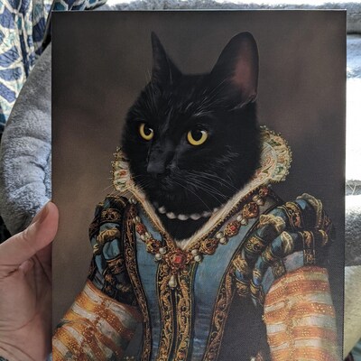 Royal Cat Portrait, Victorian Cat Portrait, Cat Art, Vintage Cat ...