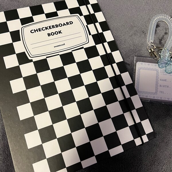 Handmade Checkered A5 Binder Hardboard Book Card Holder Photo Album ...