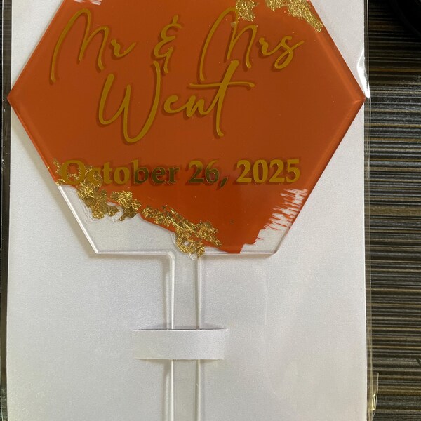 Birthday Cake Topper Acrylic Birthday Marbled Boho Chic 5 in Wide Gold ...