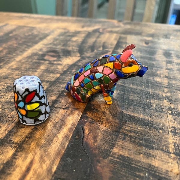 Mosaic Blue Bull Statue With Big Horns Made With Marble Dust and With ...