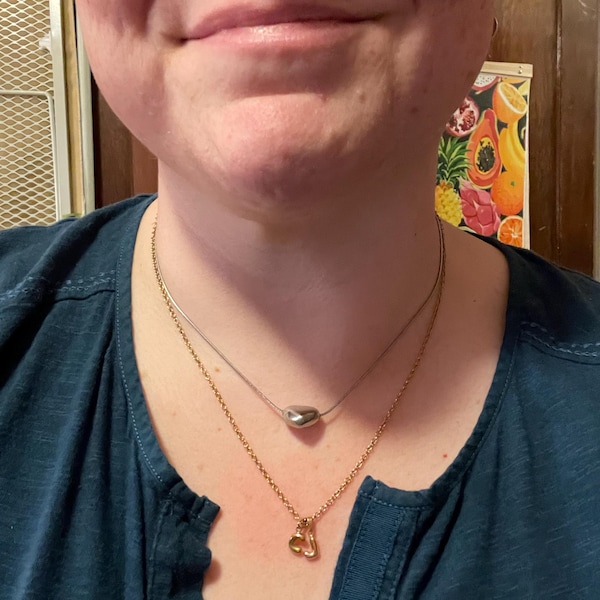 Puffy Initial Mini Bubble Letter Gold Filled Chain Necklace Stainless ...