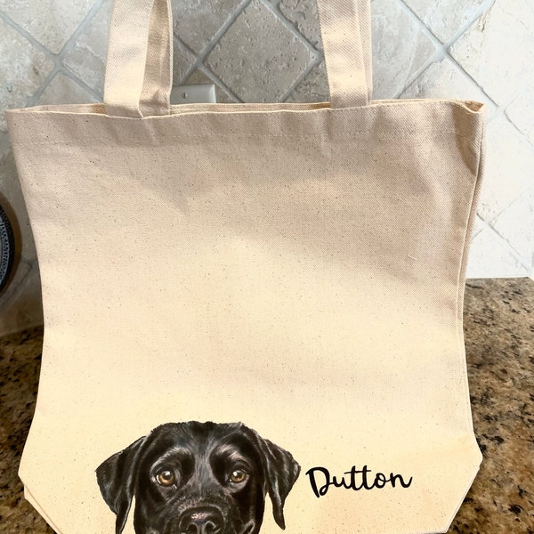 Labrador Retriever Tote Bag, Personalized Lab Gift, Comes in Three ...