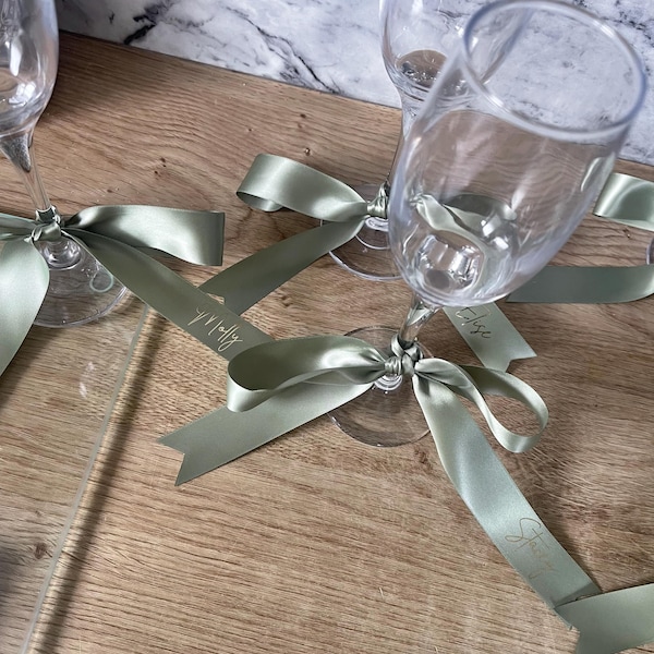 Ribbon Name Place Setting Satin Ribbon Foiled and Personalised With ...