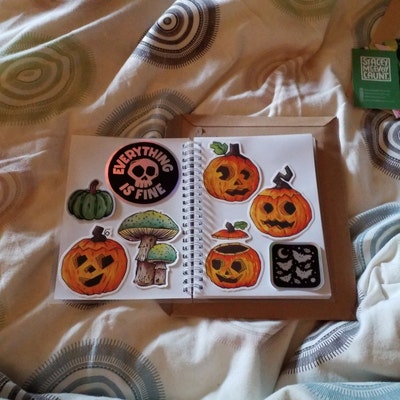 Bones Holographic Sticker Set. Skull Sticker. Halloween Sticker. Autumn ...