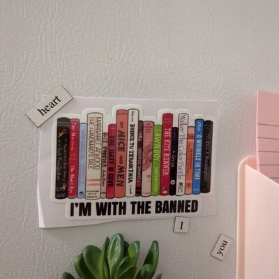 I'm With the Banned Sticker, Banned Books Sticker, Librarian, Water ...