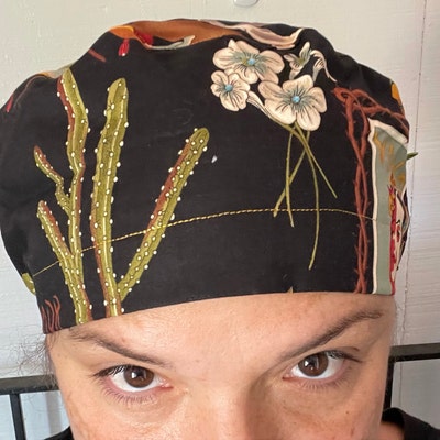 Skeleton Skull Modern Surgical Scrub Cap With Buttons Nurse - Etsy