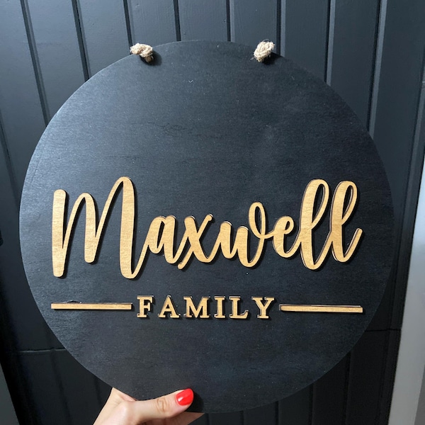 Personalized Family Door Sign, Welcome Door Name Hanger, Front Door ...