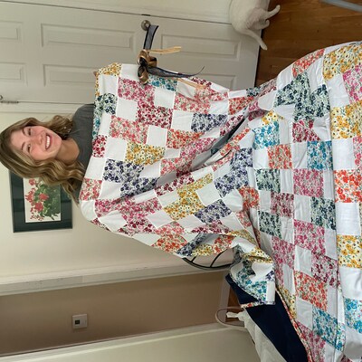 Brick Flowers Quilt Kit Fabric Pattern and Binding and Backing Included ...