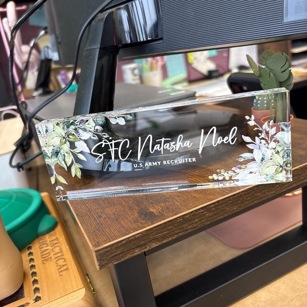 Desk Plaque, Acrylic Name Plate for Desk, Teacher Name Plate ...