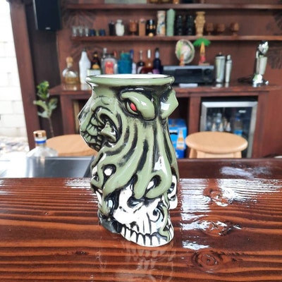 Zombie Tiki Mug , White Zombie Tiki Mug , Horror Mug - Etsy