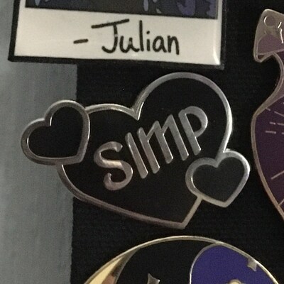 Simp Hard Enamel Pin Badge - Etsy