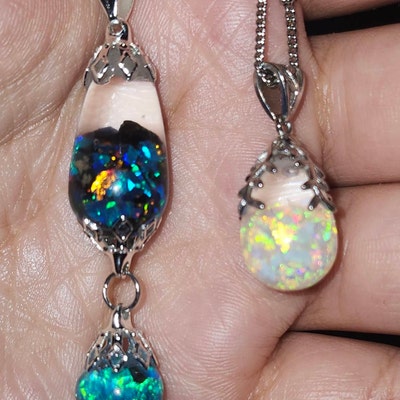 10mm Australian Opal Charm Floating Opal Gold/silver - Etsy