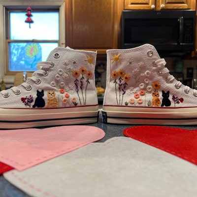 Embroidered Shoes/ Christmas Shoes/snowman Embroidered Shoes Under the ...