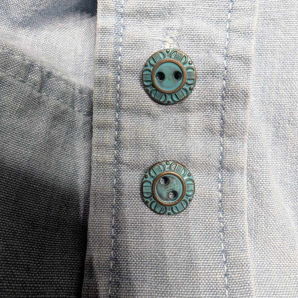 Metal Buttons - Rustic Circles Metal Shank Buttons in Antique Brass ...