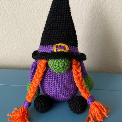 Witch Gnome Crochet Pattern Halloween Amigurumi Toy, Halloween Gnome ...