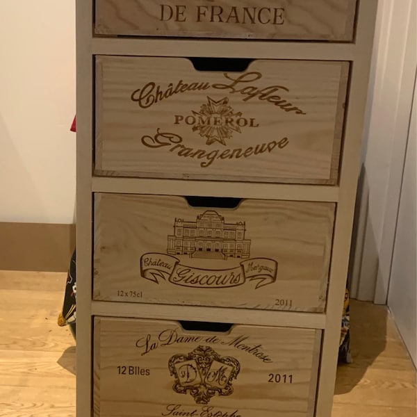 Rustic Wine Box Bedside Table Handmade - Etsy