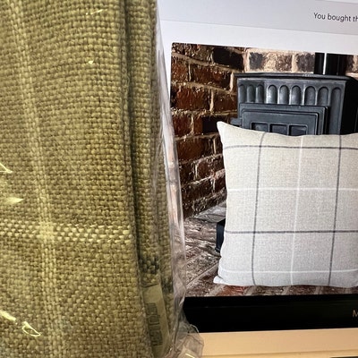 1096. Handmade Grey Check 100% Linen Cushion Cover, Various Sizes - Etsy UK