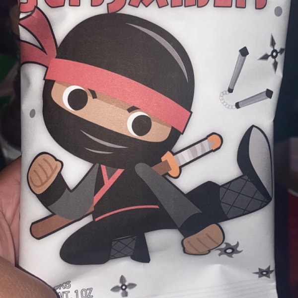 Editable Ninja Chip Bag Template Ninja Chip Bags Wrapper Instant ...